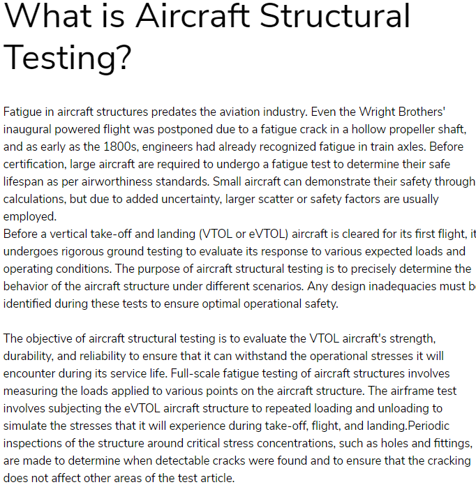 Aircraft Structural Testing